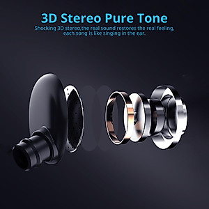 Wired Earbuds Headphones in-Ear Earphones with Microphone Remote. 3.5mm Plug in Audio Jack, Noise Isolating Ear Buds, Memory Foam for iPhone, Samsung, Women, Small Ears