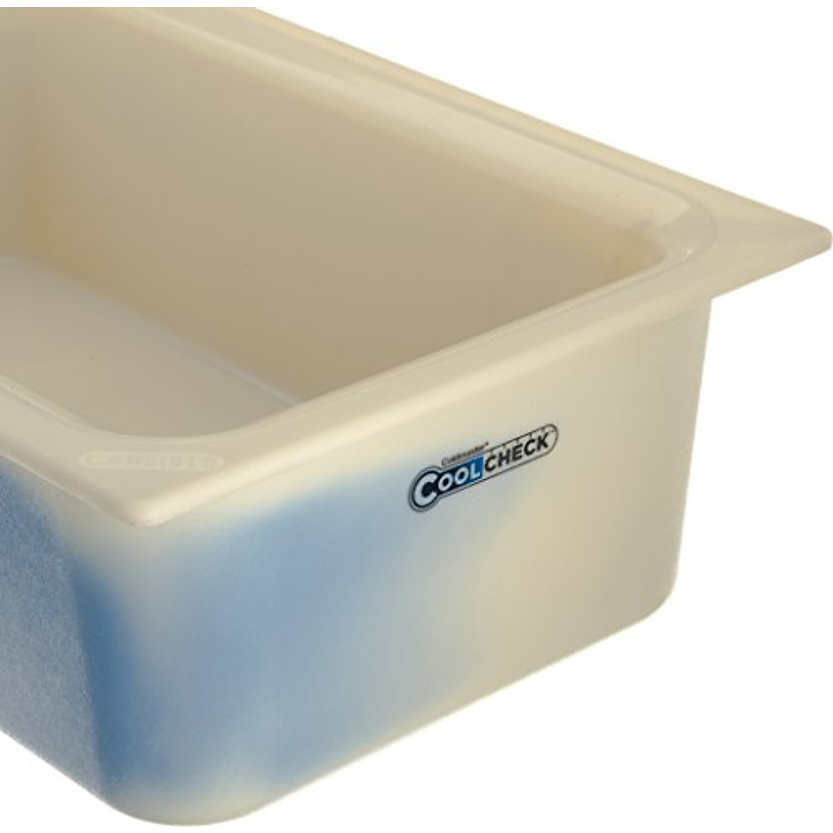 Carlisle FoodService Products CM1100C1402 Coldmaster CoolCheck 6" Deep Full-Size Insulated Cold Food Pan, 15 Quart, Color Changing, White/Blue
