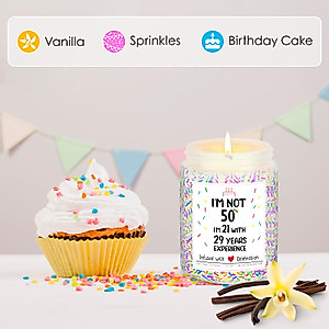 Happy Birthday Candle Gift for Women, Funny 50th Birthday Gifts Ideas for Friends, Unique Bday Presents for Mom, Wife, Grandma, Sister, Bestie, Vanilla Scented, 5.5 Oz