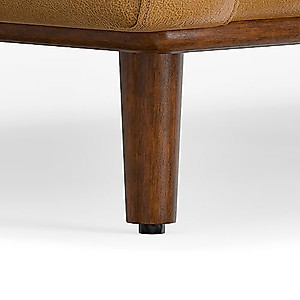 SIMPLIHOME Morrison Mid-Century Modern 72 Inch Wide Sofa in Sienna Genuine Leather, For the Living Room and Family Room