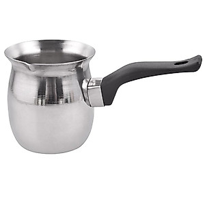 1 Stainless Steel Milk Warmer Stove Top Turkish Coffee Pot Butter Melting 34oz Steamer Frother Latte Cappuccino Pour Spout Saucepan Frothing Steaming Warming Heat Resistant Contoured Handles Make Hot