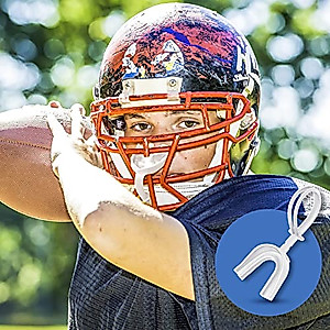 Dunzy 20 Pcs Strapped Mouth Guard Football Sports Mouthguard with Strap Adult Youth Kids Football Mouthpiece Mouth Protector for Boxing Wrestling Basketball Lacrosse Hockey Taekwondo (White)