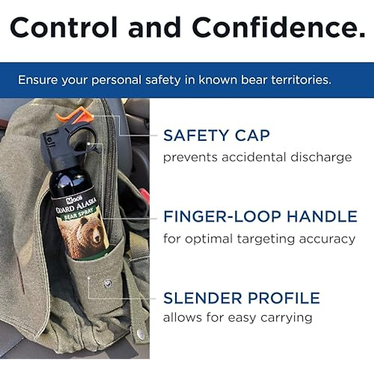 Mace Brand Personal Security Products Guard Alaska Maximum Strength Bear Spray – 20’ Powerful Pepper Spray – Self-Defense for Hiking, Camping, and Other Outdoor Activities, Made in USA