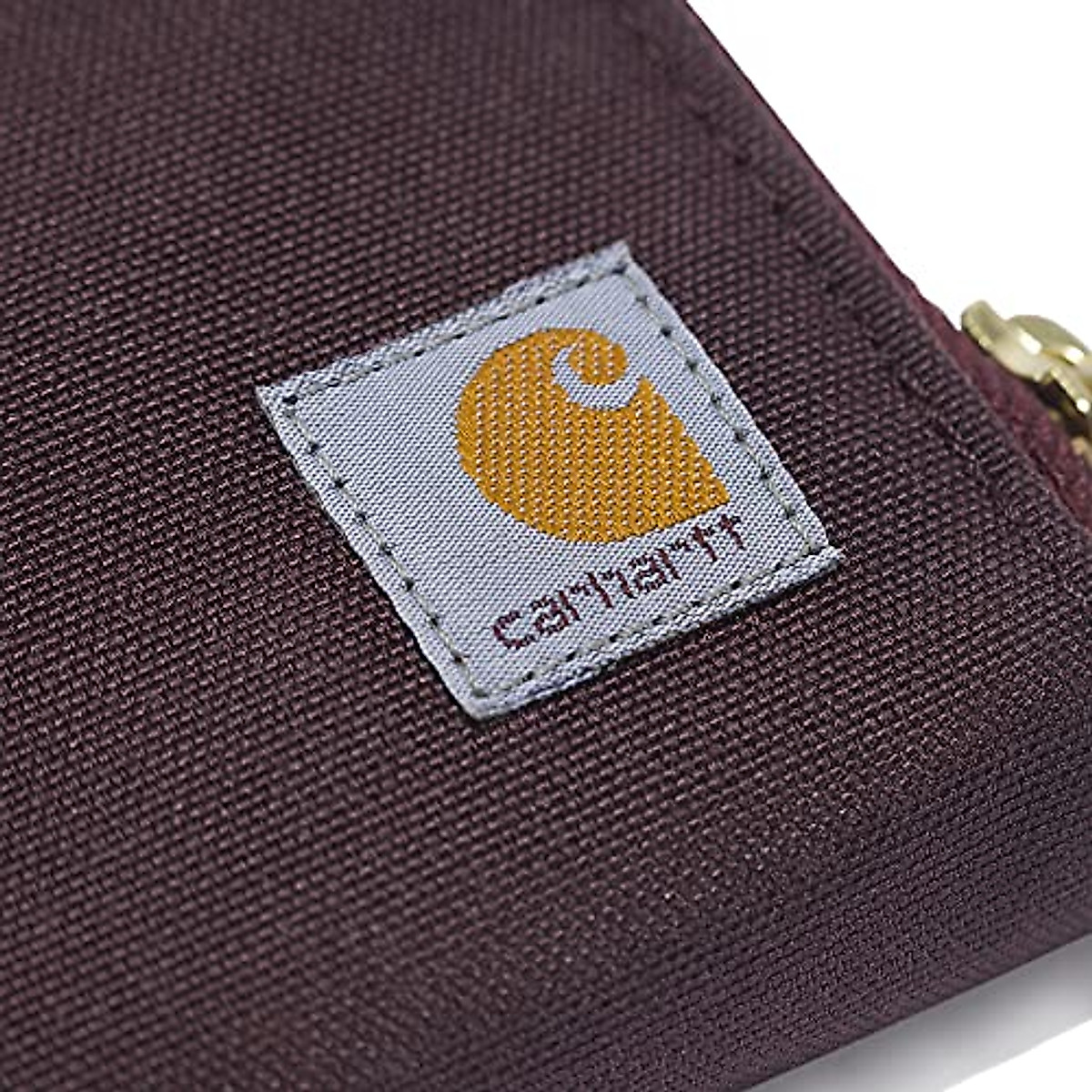 Carhartt Rugged Canvas Wallets for Women, Available in Multiple Styles & Colors, Nylon Duck Lay-Flat Clutch (Deep Wine), One Size