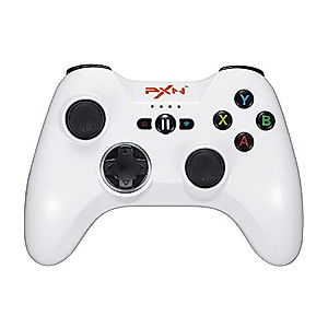 PXN Mfi Game Controller for Iphone Speedy(6603) IOS Gaming Controllers for Call of Duty Gamepad with Phone Clip for Apple TV, Ipad, IPhone (White)