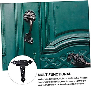 CRILSTYLEO Door Hinge gate Hinges Galvanized Fence Post Chain Link Fence gate Chain Link gate Closer Decorative T Strap Hinge Shed Hinge Steel to Wood Fence Bracket with Canopy Hardware Iron