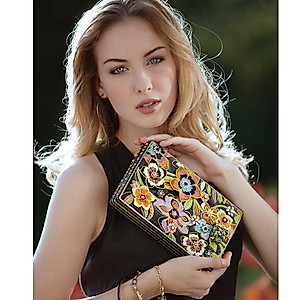 Mary Frances Blossoms Black Handbag