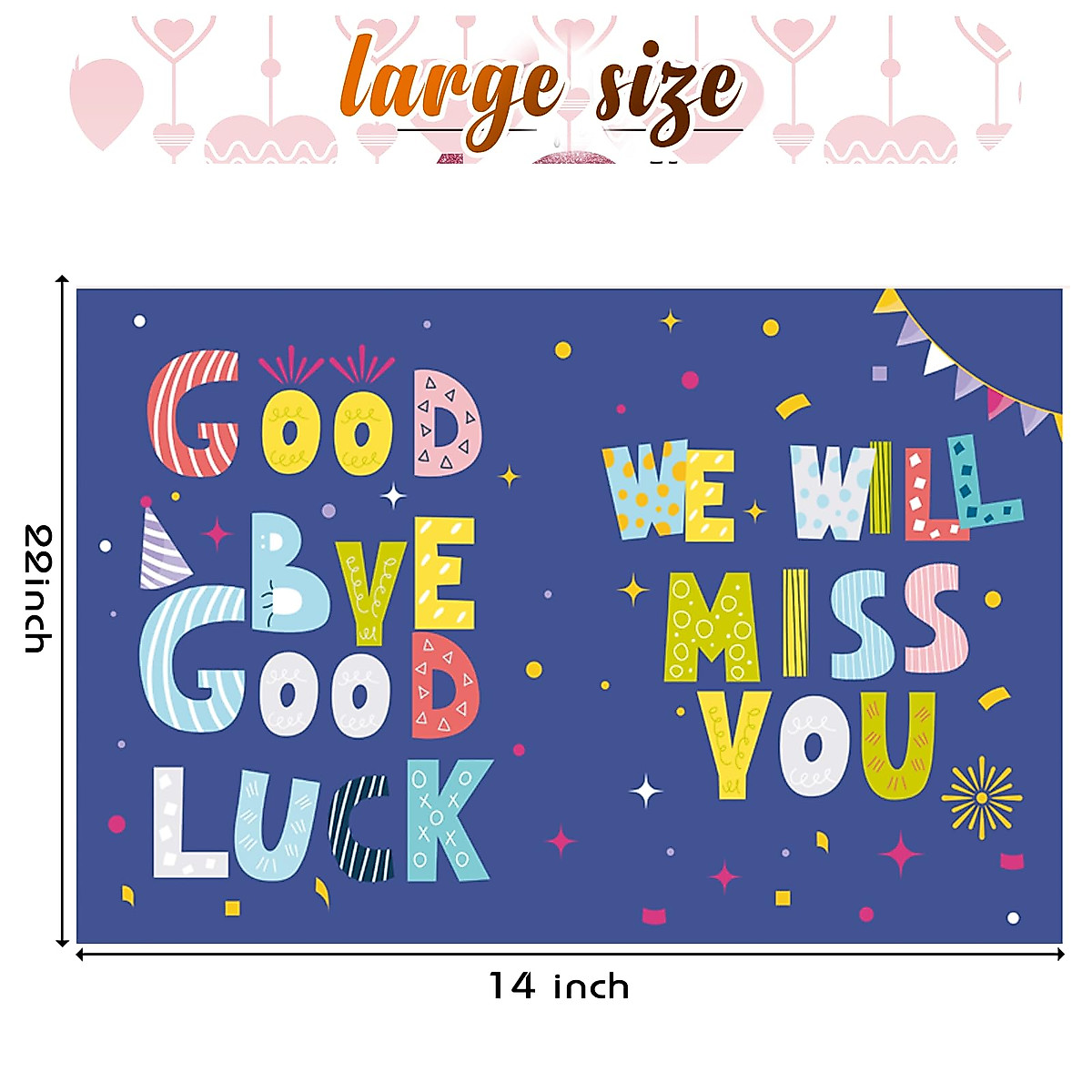 We Will Miss You Card,Farewell Party Decorations, Jumbo Farewell Card With Envelope, Going Away Gift for Coworker Men Women, Goodbye Good Luck Retirement Card Guest Book Party Supplies (14x22iinch)