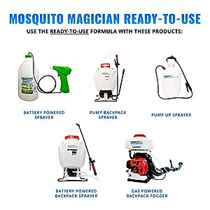 2 Gallons of Mosquito Magician Ready to USE Spray - Natural Mosquito and Insect Repellent for Outdoor Pest Control - Use in Any Sprayer