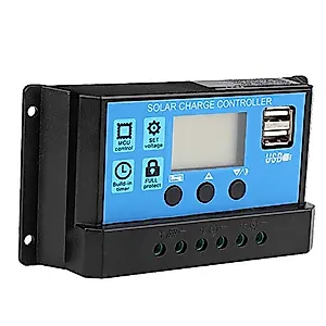 Solar Charge Controller, 60A 12V/24V Intelligent Solar Charge Regulator with USB Port Backlight LCD Display(60A)