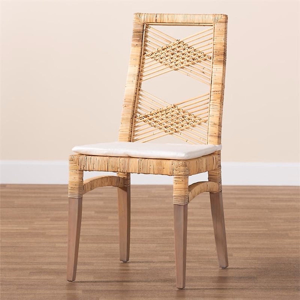Baxton Studio Poltak Modern Natural Brown Rattan Dining Chair