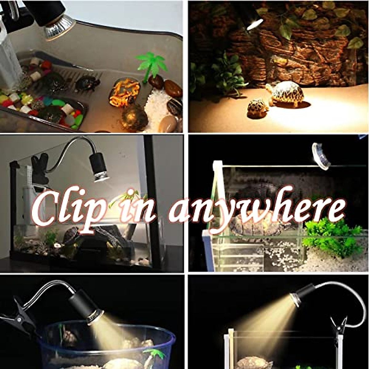 CRRZT Reptile Heat Lamp: 360° Rotatable, Timing & Dimming, 3Pack E27 UVB/UVA Basking Lights (1 * 25W & 2 * 50W)
