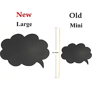 Large Blank Photo Booth Props Signs, 11pcs Large Writable Chalkboard Photo Booth Props with Chalk and Sticks, Blank Signs Props by Tvorvik, Perfect for Wedding Party, Birthday Party, Party Events