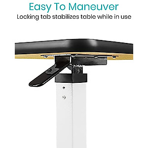 Vive Overbed Table (XL) - Hospital Bed Table - Swivel Wheel Rolling Tray - Adjustable Over Bedside Home Desk - Laptop, Reading, Eating Breakfast Cart Stand - Bedridden, Elderly (Brown)