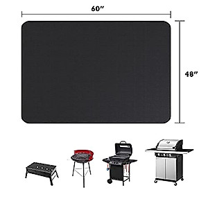 Marvonovo Grill Mats for Outdoor Grill, 60 x 48 Inches Fireproof Mat for Under Fire Pit, Double-Sided Oil-Proof Mats for Fire Pit, Glass Fibre Fire Pit Mat for Charcoal, Gas Grills, Smokers, BBQ