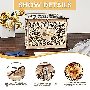 AW BRIDAL Wedding Card Box with Card Sign, Mr Mrs Gift Box Money Envelop Boxes for Party Graduation Reception Engagement Bridal Shower Gifts for Couples