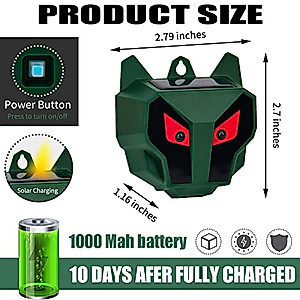 Solar Animal Repellent, Animal Repeller to Keep Skunk, Deer, Raccoon, Coyote, Fox Away from Garden Yard Farm Chicken Coop, 2Pack Deer Repellent Devices