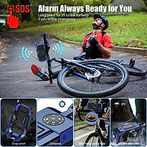 Emergency Radio Waterproof Camping Radio,Portable Digital AM FM Radio with Flashlight,Reading Lamp,Hand Crank WB NOAA Weather Radio with Solar Panel,5000mAH Cell Phone Charger,Outdoor Survival Gadget