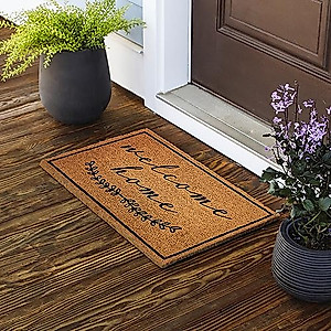 Avera Products Everday Doormat - Welcome Home - Natural Coir Fiber Doormat - 17" x 29" Everday Welcome Door Mat - Anti Slip Rubber Backing