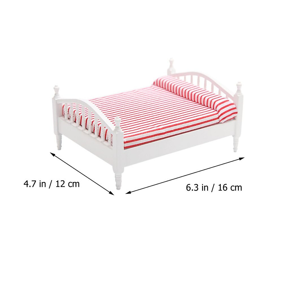 Totority Wooden Dollhouse Bed - 1: 12 Doll House Furniture Miniature Dollhouse Tabletop Accessories Dollhouse Furniture Mini Furniture