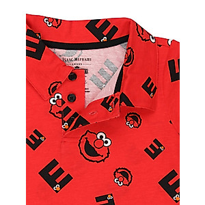 Isaac Mizrahi Loves Sesame Street Gang Elmo Baby Toddler Polo Collared Shirt (2T, Red)