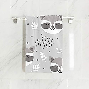 Auskid Cartooon Racoon Hand Towel Ultra Soft Bathroom Towel for Face Gym Spa