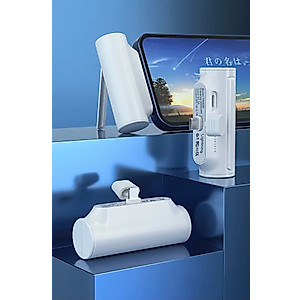 SLAJOY Small Portable Charger 5000mAh Ultra-Compact Power Bank Cute Compatible with iPhone 14/14 Pro Max/13/13 Pro Max/12/12 Pro Max/11 Pro/XS Max/XR/X/8/7/6/Plus Airpods and More,White