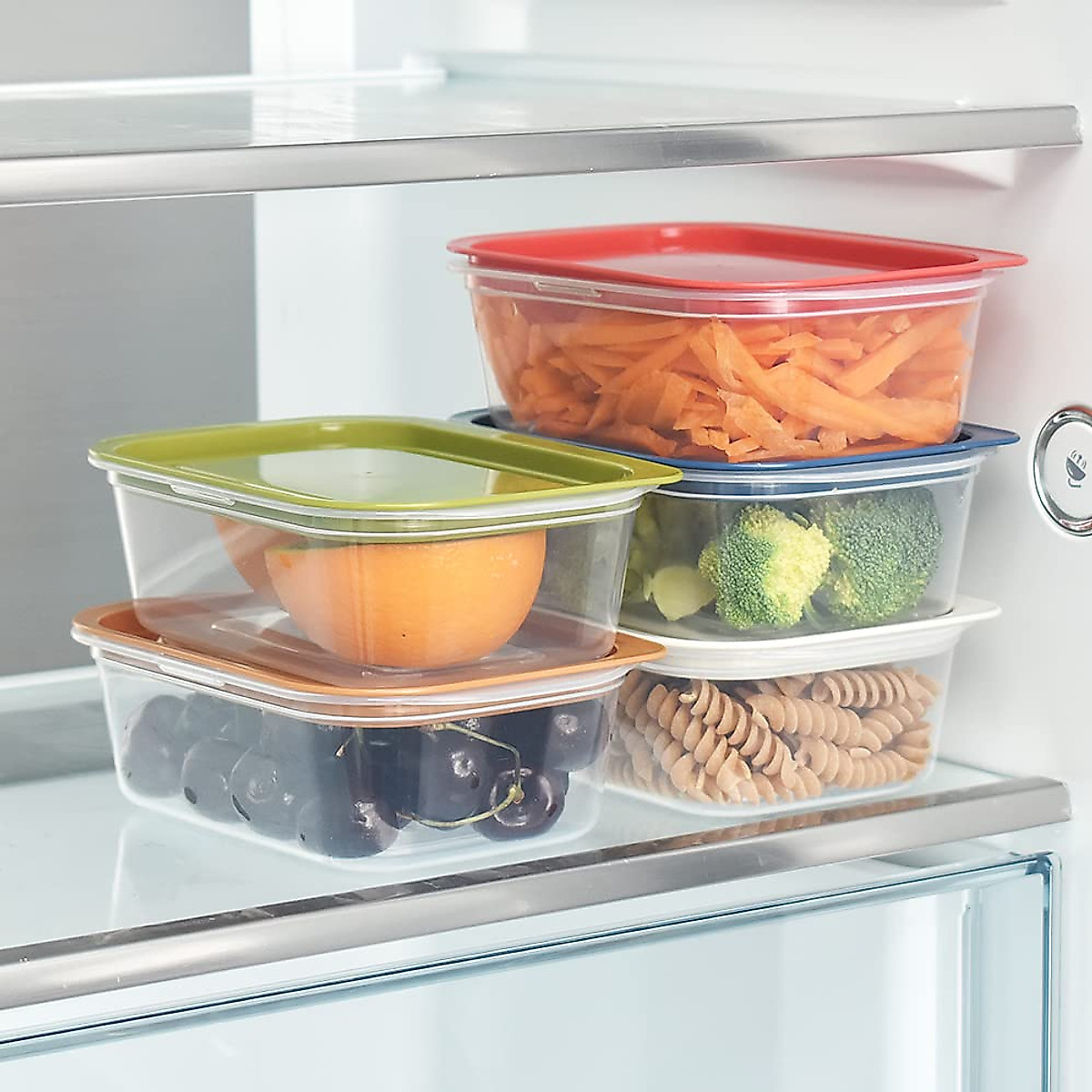 Cozihom Food Storage Containers with Lids, BPA-Free Meal Prep Storage Box, Reusable, Stackable, with Lids and Steam Vent, Microwave & Dishwasher Safe, 13Oz/400ml, Set of 5