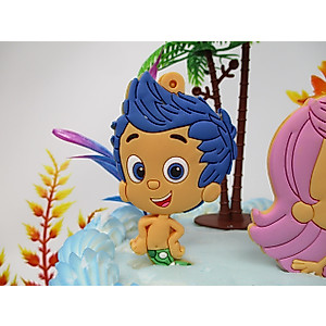 Bubble Guppies Birthday Cake Topper Set Featuring Gil and Friends with Underwater Decorative Accessories