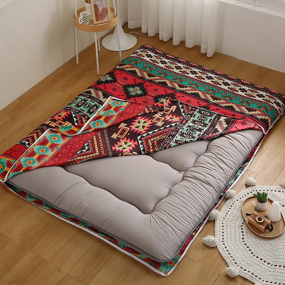 PRITIY Futon Floor Mattress Cover with Zipper, Futon Covers Queen Size Machine Washable Soft Skin-Friendly Tatami Mattress Cover Dustproof Cover for Bedroom