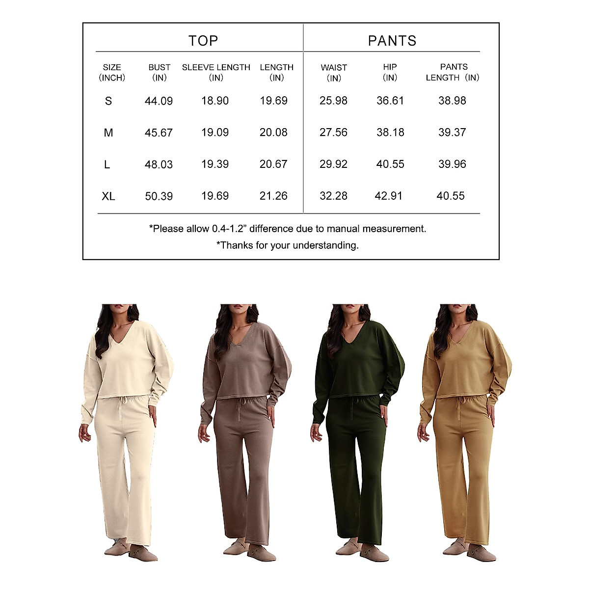 LILLUSORY Women's Two Piece Outfits Sweater set Knit Top Set And Loose Wide Leg Pants Lounge Sweatsuit