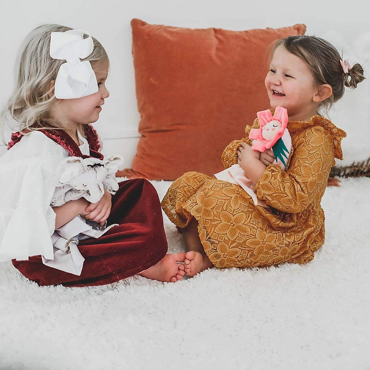 Lucy Darling Little Artist Security Blanket Soft Baby Lovey Baby Gifts for Newborn Boys and Girls Baby Snuggle Toy Baby Flower Floral Design