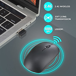 Kingdder 20 Pack Mouse for Laptop 2.4G Computer Mouse 1000 DPI Optical Mouse with USB Receiver Mouse Bulk Compatible with Windows, PC, Computer, Laptop (Black)