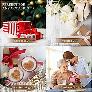 Coomin Cork Coasters, Extra Thick Cork Coasters with Holder, 8 Pcs Farmhouse Coasters for Coffee Table, Wooden Table, Heat-Resistant Coasters for Drinks