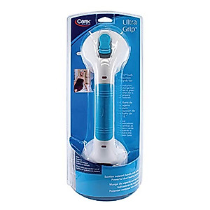 Carex Suction Shower Grab Bar – 12” Ultra Grip Shower Handle - Dual Locking Grab Bars for Bathtubs and Showers – Seniors, Disabled, Handicap, Elderly Assistance Product