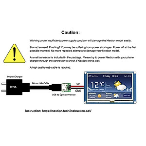 DIYmall Nextion Basic Display 2.8'' NX3224T028 2.8inch TFT Resistive Touch Screen Panel 320X240 UART HMI Intelligent LCD Display Module for Arduino Raspberry Pi ESP8266
