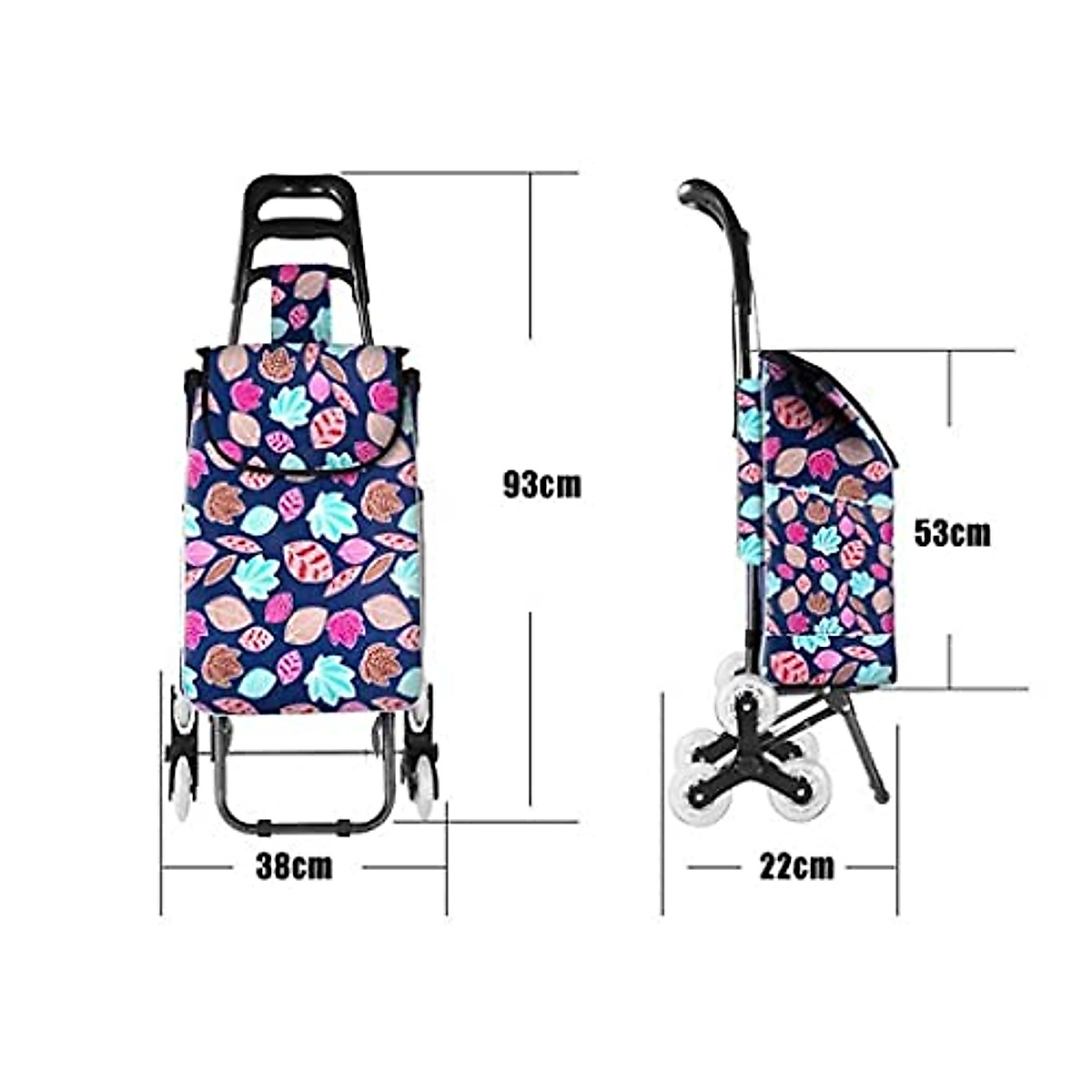 Shopping Trolley on Wheels Multi Function Shopping Cart Seniors Groceries Trolley, Eight Rounds Crystal Wheel, Climbing Stairs Small Cart Handcart, 35 Kg Load Storage Hand Trucks,#4 ,Shopping Trol