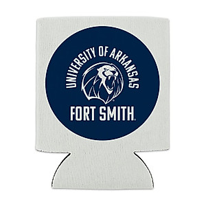 University of Arkansas - Fort Smith Vikings Logo Can Cooler - Drink Sleeve Hugger Collapsible Insulator - Beverage Insulated Holder