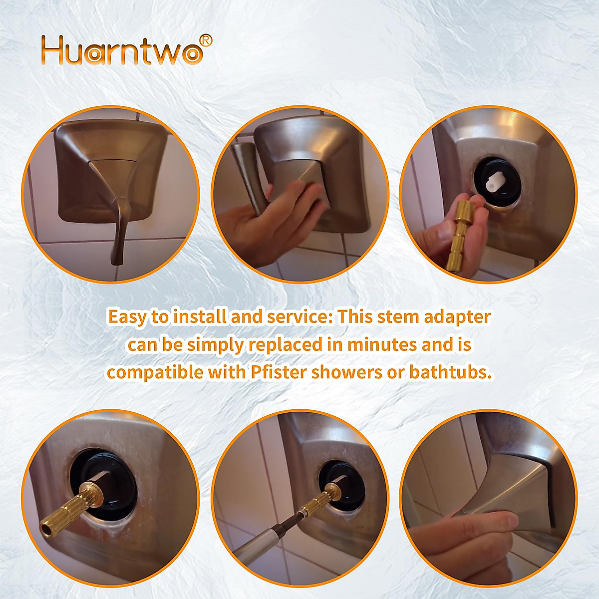 Huarntwo 970-0770 Stem Adapter with Screw for Faucet,Compatible with Pfister Securepfit Trims, Shower Handle Stem Extension Tub and Faucet Accessories Valve Extender Trim Repair