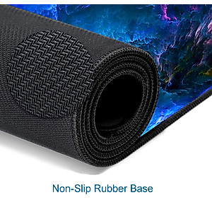 SANWUMIAN Gaming Mouse Pad, Large Non-Slip Rubber Base Mousepad, Keyboard Mouse Mat, Desk Pad with Stitched Edges, 31.5x11.8inch, Dazzling Galaxy