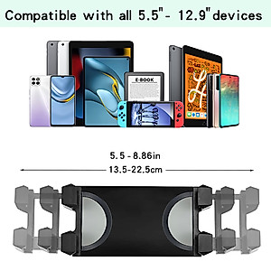 Raking Tablet Floor Stand, Height Adjustable Cellphone Floor Stand with 360°Rotating Tripod Mount, Compatible with iPhone iPad Mini/Air/Pro and All 5.5-12.9 Inch Devices