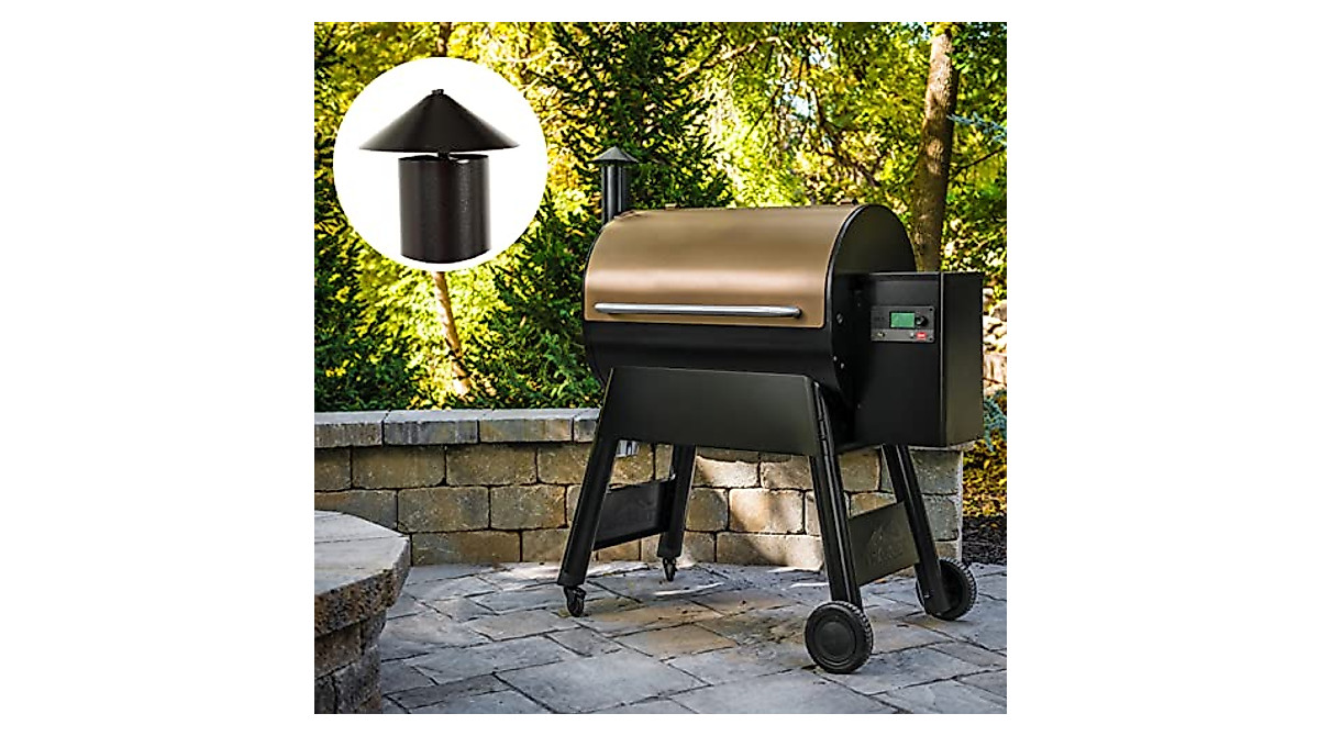 QQPOLE Replacement Chimney Cap for Pellet Grill | Weatherproof Metal Top