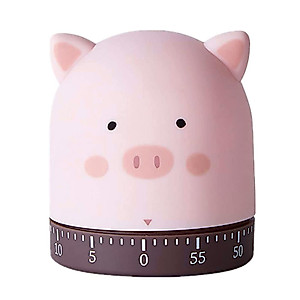 ALI2 Cute Mechanical Timer Kitchen Timer Time Management Timer Home Decor 60 Minute Animal Timer for Kids Homework Study Cooking Baking Yoga Fitness Exercise (Pig)