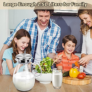 Glass Teapot Stovetop & Microwave Safe, Heatproof Borosilicate Glass Teapot Water Pitcher with Wooden Lid and Removable Filter, Teapot for Loose Leaf and Fruit Tea and Fragrant Tea (2500MI(88OZ))