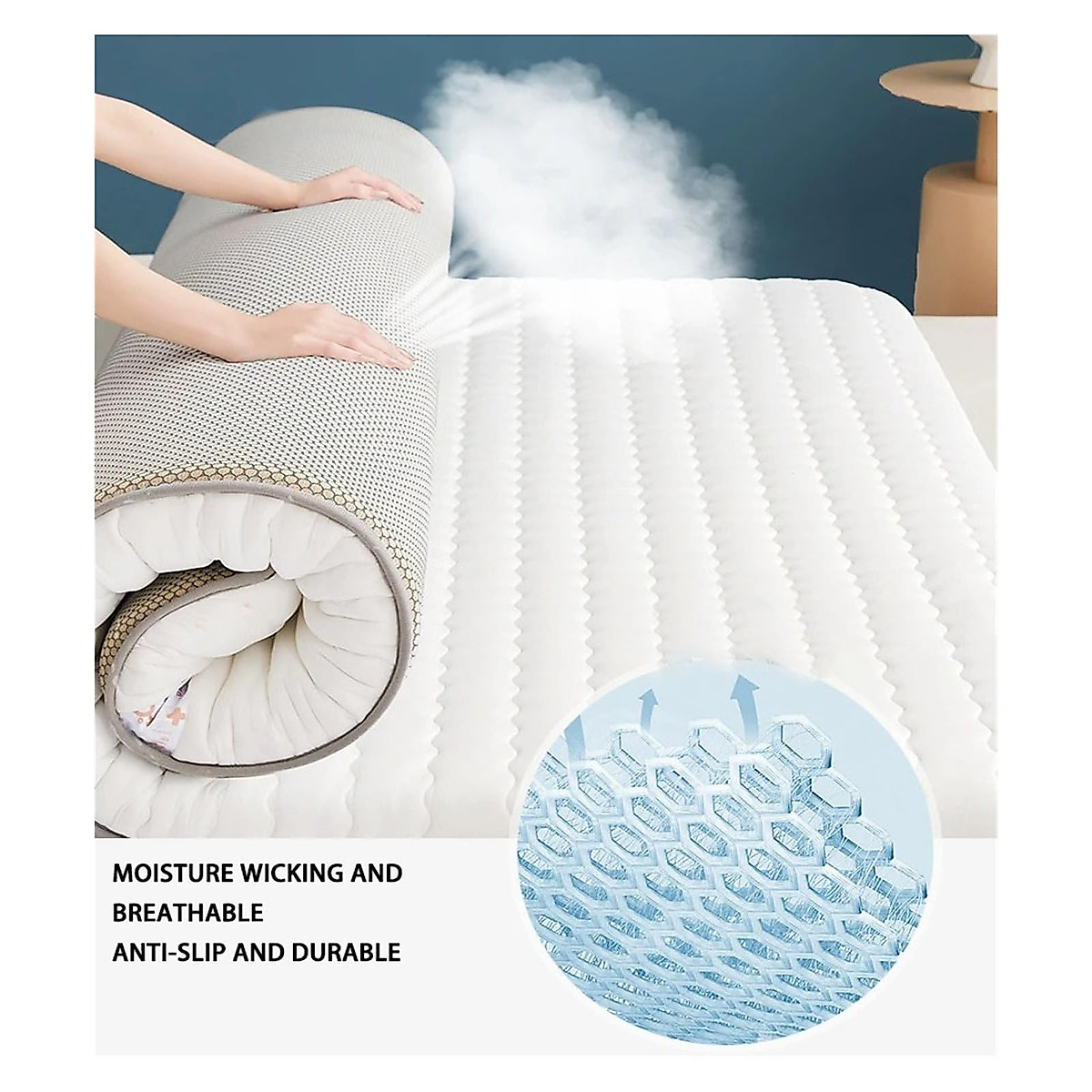 FrYsky Full Size Mattress, Latex Mattress, Tatami Mattress, Slow Rebound Foam Mattress, Soft and Comfortable Love Bed Mattress Futon Bedroom Furniture (Color : Gray, Size : 60 * 120CM*4.5CM)