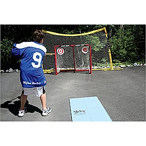 MyLec Hockey Net Goal for Outdoor Sports, Alloy Steel with Nylon Net, Portable Hockey Net, Easy Assembly with Sleeve Netting System, Perfect Hockey Gifts (Red, 32 Pounds)