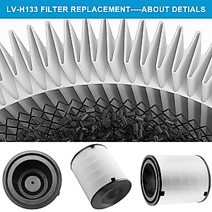 LV-H133 True HEPA Replacement Filter Compatible with LEVOIT LV-H133 Air Pur-ifier, 3-in-1 True HEPA and Activated Carbon Filter, Part No. LV-H133-RF