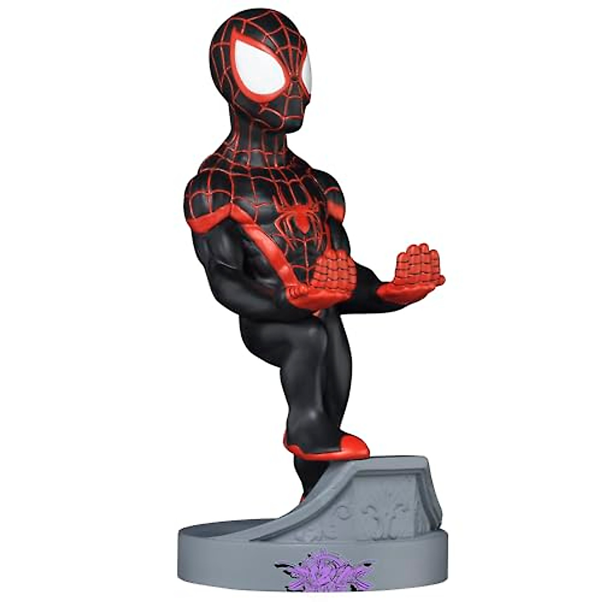 Exquisite Gaming: Spider-Verse: Miles Morales - Marvel Original Mobile Phone & Gaming Controller Holder, Device Stand, Cable Guys, Marvel Licensed Figure