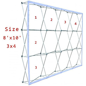 JUST 4 SIGNS Portable Backdrop Booth Frame 8'x10' Pop Up Display Stand Aluminum Tension Fabric Trade Show Exhibit Display Booth Frame Stand Banner Show Frame (Stand ONLY) (Frame 8'x10')