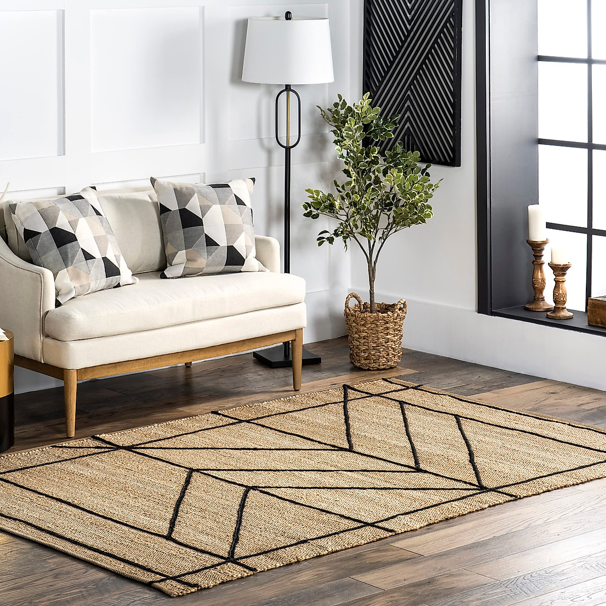 nuLOOM Vera Casual Geometric Jute Area Rug, 8x10, Natural